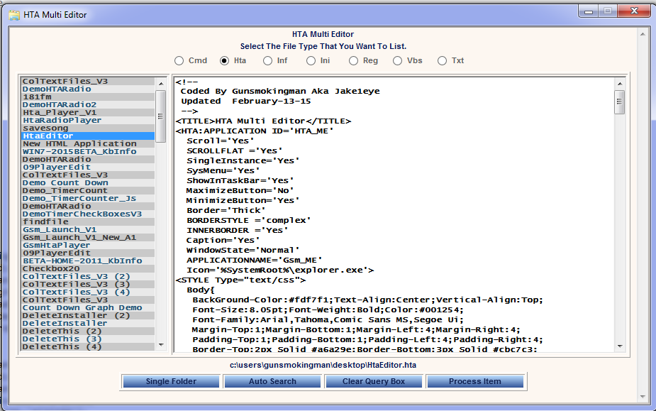 Hta List And Read All Text Files Programming C Delphi Vbvbs Cmdbatch Etc Msfn